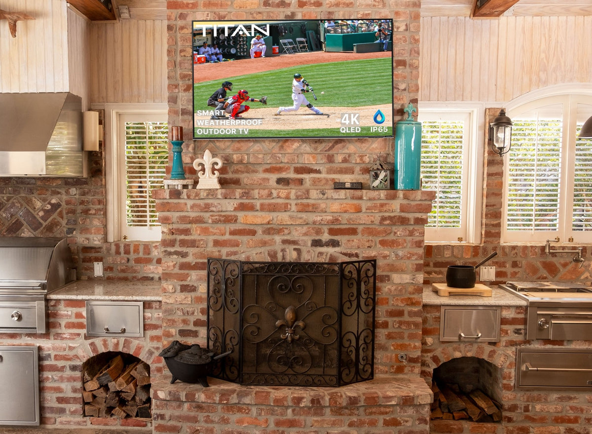 Titan S100 QLED Covered Patio Outdoor TV 4K, IP65 Weatherproof Smart T ...