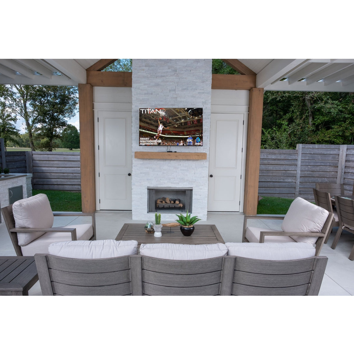 Titan L100 QNED Covered Patio Outdoor TV 4K, IP65 Weatherproof Smart T ...